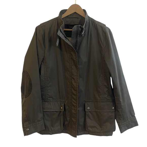 Coach | Jackets & Coats | Coach Waxed Jacket Utility Jacket In Dark ...